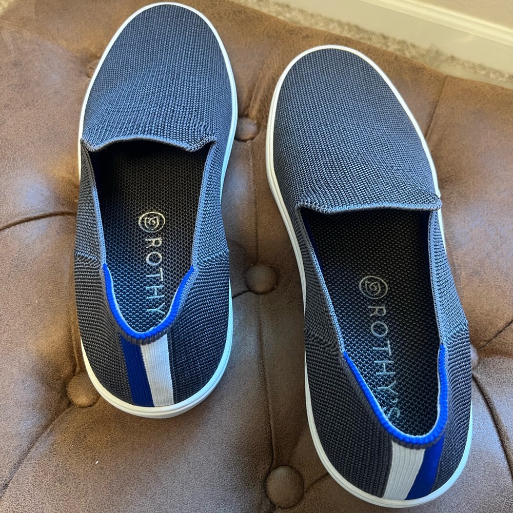 Rothy’s Steel Grey The Original Slip On Sneaker, 8.5 - Gem